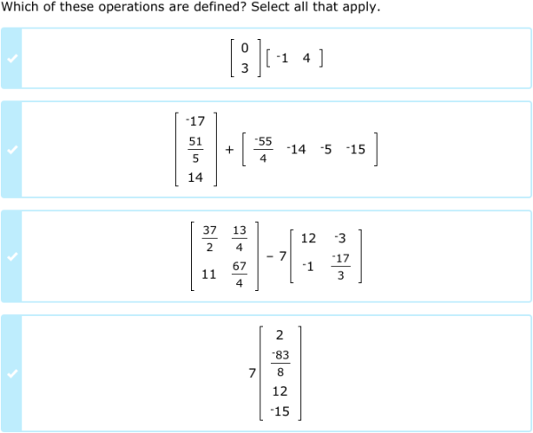 IXL - Matrix operation rules (Precalculus practice)