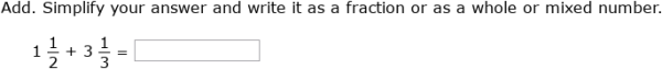 IXL | Add and subtract fractions and mixed numbers | 6th grade math