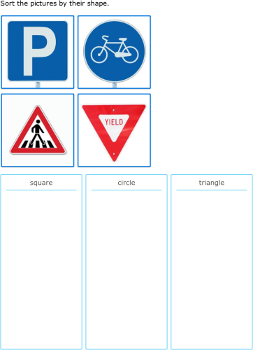 IXL | Sort objects by two-dimensional shape | Kindergarten science