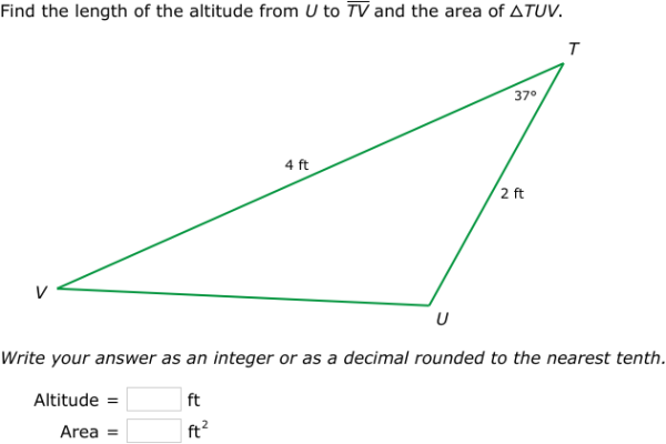 IXL - Area of a triangle: sine formula (Precalculus practice)