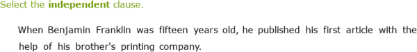 IXL | Identify dependent and independent clauses | 3rd grade language arts