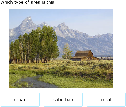 IXL | Identify urban, suburban, and rural areas | 4th grade social studies