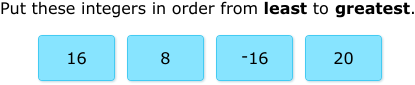 IXL | Put integers in order | 6th grade math