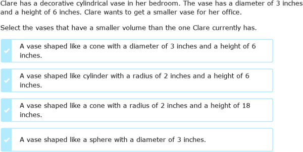 IXL | Checkpoint: Surface area and volume | 8th grade math