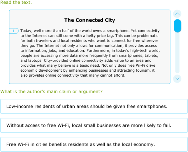IXL | Trace an argument: set 1 | 9th grade language arts