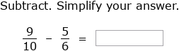 IXL | Subtract fractions with unlike denominators | 6th grade math