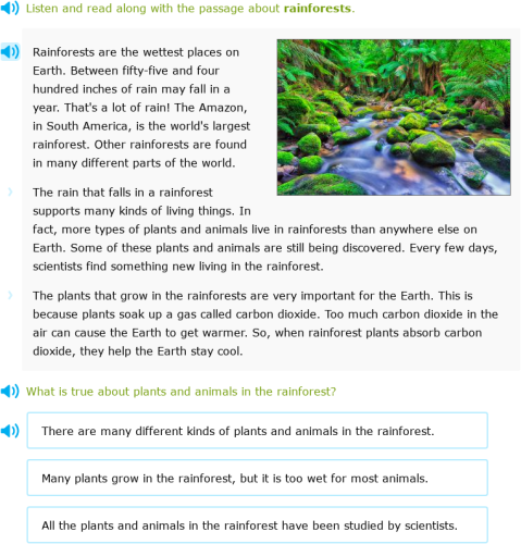 IXL | Read along about science and nature | 2nd grade language arts