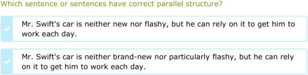 IXL | Identify sentences with parallel structure | 12th grade language arts