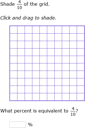 IXL | Convert fractions to percents using grid models | 5th grade math