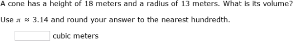 IXL | Volume of cones | 8th grade math