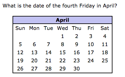 IXL - Read a calendar (2nd grade math practice)
