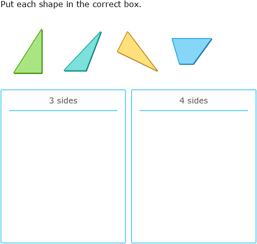 IXL | Sort two-dimensional shapes using sides and angles | 3rd grade math