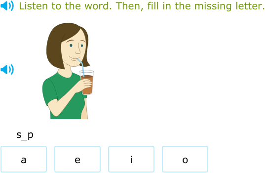 IXL | Complete the word with the right short vowel | Kindergarten ...