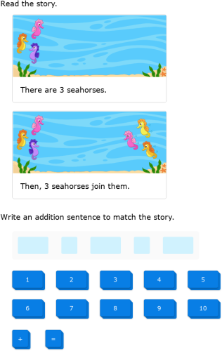 IXL | Write addition sentences for word problems with pictures - sums ...