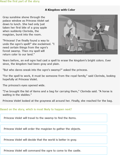 IXL | Read fantasy with illustrations | 4th grade language arts