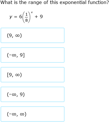 IXL - Domain and range of exponential functions (Precalculus practice)