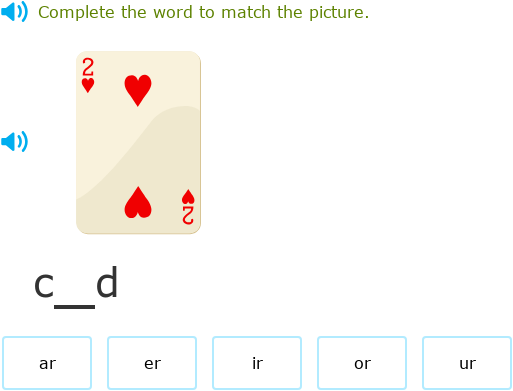 IXL | Complete the word with the correct r-controlled vowel: ar, er, ir ...