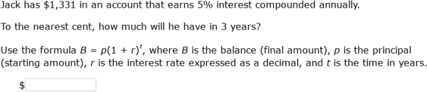 IXL | Compound interest | 6th grade math