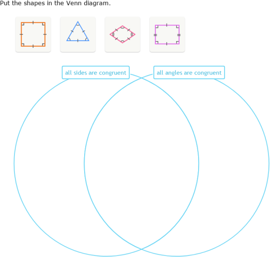 IXL - Sort polygons into Venn diagrams (Geometry practice)