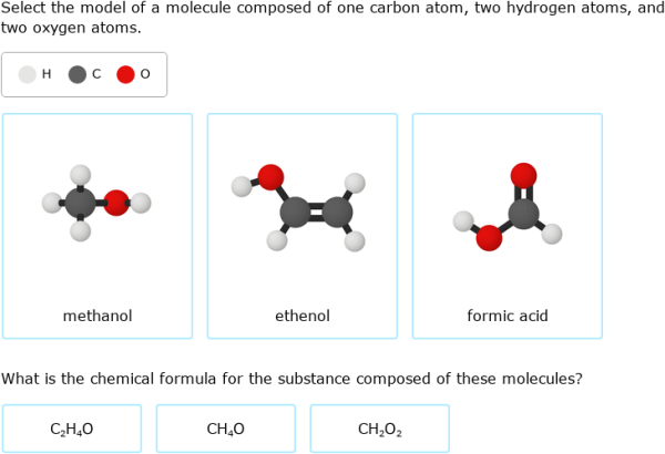 IXL | How are substances represented by chemical formulas and models ...