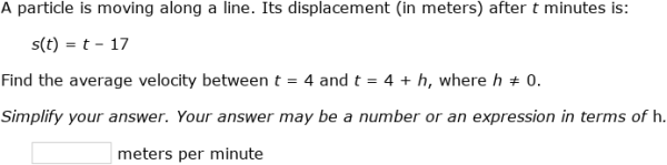 IXL - Average velocity (Calculus practice)