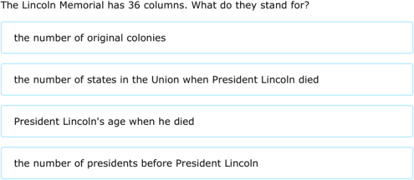 IXL | The Lincoln Memorial | 2nd grade social studies
