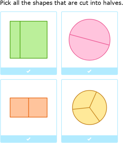IXL | Identify halves | Kindergarten math