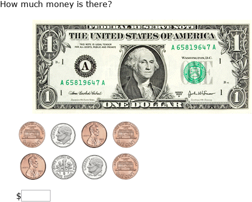 IXL | Count money: pennies, dimes, and bills | 4th grade math