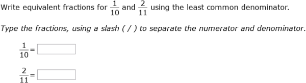 IXL | Least common denominator | 5th grade math