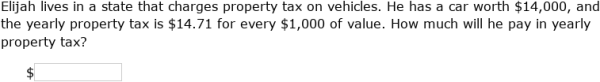 IXL | Sales and property taxes: word problems | 8th grade math