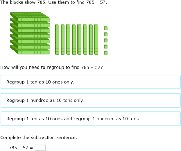 IXL | Use models to subtract numbers up to three-digits: with ...