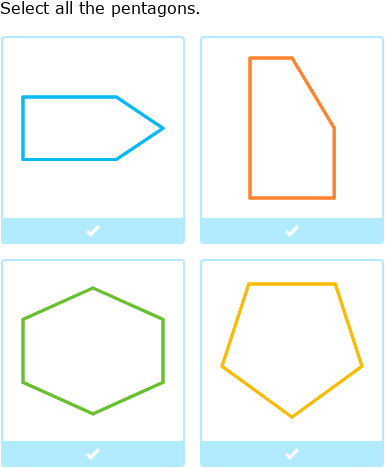 IXL | Identify pentagons | 2nd grade math