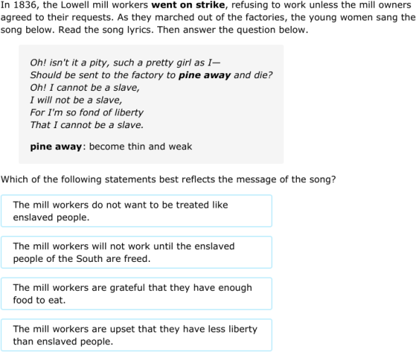 IXL | Comparing the North and the South | 7th grade social studies