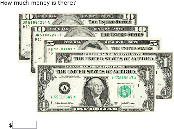 IXL | Count $1, $5, and $10 bills | 1st grade math