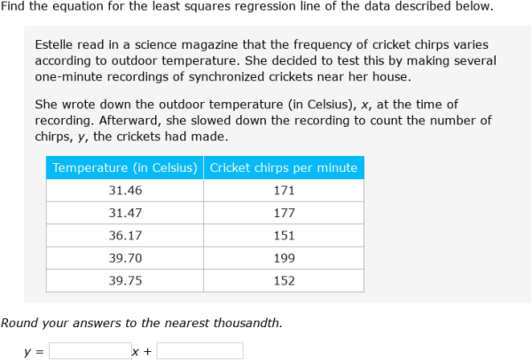 IXL Find The Equation Of A Regression Line Algebra 1 Practice 