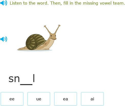 IXL | Complete the word with the correct vowel team | 4th grade ...