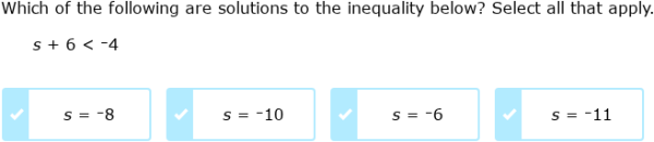IXL | Solutions to inequalities | 7th grade math