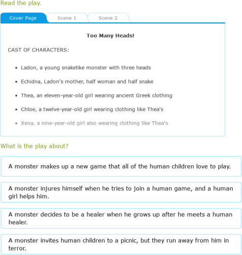 IXL | Read drama | 3rd grade language arts