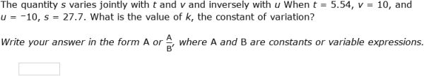 IXL - Find the constant of variation (Algebra 2 practice)