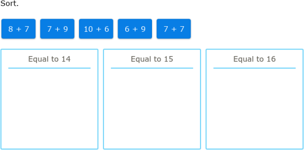 IXL | Sort addition facts - sums to 20 | 2nd grade math