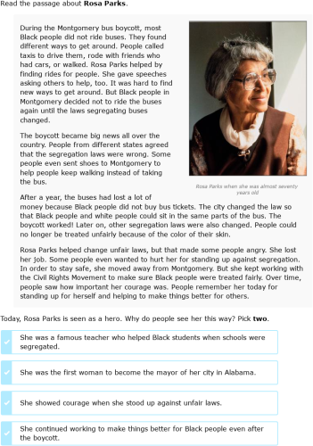 IXL | Rosa Parks | 4th grade social studies