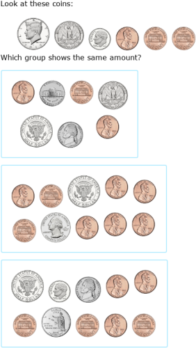 IXL | Equivalent groups of coins | 2nd grade math