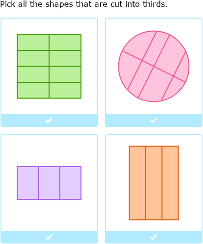 IXL | Identify halves, thirds, and fourths | 3rd grade math