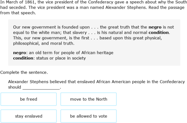 IXL | Antebellum Period: slavery and politics part II | 5th grade ...