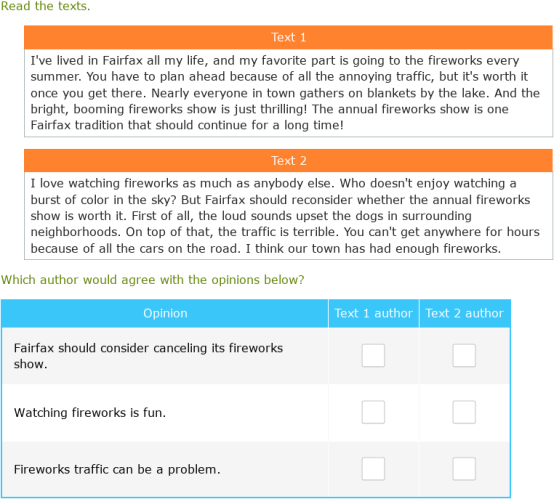 IXL | Compare and contrast points of view | 7th grade language arts