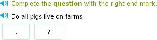 IXL | Choose the right end mark | Kindergarten language arts