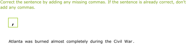 IXL | Commas with the names of places | 4th grade language arts