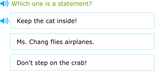 IXL | Identify statements | 1st grade language arts