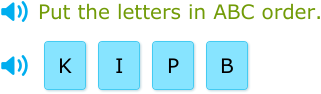 IXL | Put the letters in ABC order | 1st grade language arts