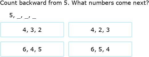 IXL | Count backward - up to 20 | Kindergarten math
